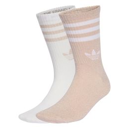 adidas originals Socks '3-Stripes Glitter Crew 2 Pairs' female Pink, White size 40-42