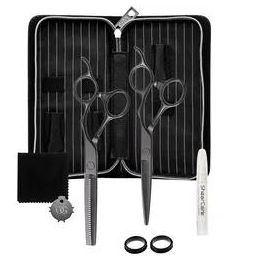 Olivia Garden Scheren SilkCut PRO Matt Black Set HS 5,75 u. MS 6,0 Zoll - S-1164