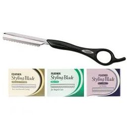 FEATHER Set 4 You Rasiermesser Razor + 3 x 10 Klingen (Rapid Cut, Regular, TH)