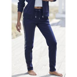 H.I.S. H.I.S Sweathose blau Gr. 36/38 f&uuml;r Damen. Mit Badge. Bequem. Nachhaltig.