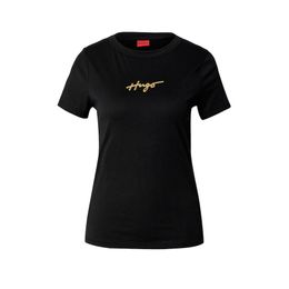 Hugo T-Shirt 'Classic 4' Damen Gr&ouml;&szlig;e XXL gold / schwarz
