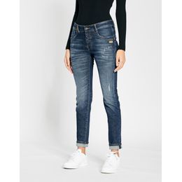 Relax-fit-Jeans Gang "94GERDA", Damen, Gr. 29, N-Gr, blau (real used denim), Denim/Jeans, Obermaterial: 90% Baumwolle, 8% Polyester, 2% Elasthan, relaxed fit lang, Jeans, mit besonderer Struktur