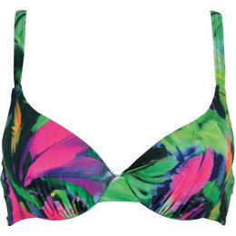 B&uuml;gel-Bikini-Top Naturana "Bora Bora Beach", Damen, Gr. 36, Cup C, bunt (navy, gr&uuml;n, pink), Obermaterial: 80% Polyamid, 20% Elasthan. Cups: 100% Polyester. Futter: 100% Polyester, floral, Bikini-Oberteile B&uuml;gel-Bikini, mit Muster, mit B&uuml;gel, verstellbare Tr&auml;ger, mit Schale