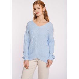Haily's Strickpullover HAILY&rsquo;S "LS P VK Pi44pa", Damen, Gr. XS, pearl blau marl, Strick, Obermaterial: 94% Polyester, 3% Elasthan, 3% Nylon, meliert, normal, V-Ausschnitt, Pullover Strickpullover