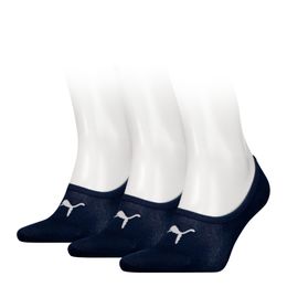 Füßlinge Puma "Puma UNISEX FOOTIE 3P", Herren, Gr. 39-42, blau (navy), Baumwollmischung, elastisch, Socken, NoShow Socks, atmungsaktiv, elastisches Bündchen