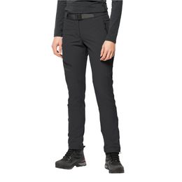 Outdoorhose Jack Wolfskin "HOLDSTEIG PANTS W", Damen, Gr. 42, N-Gr, schwarz, Softshell, Obermaterial: 90% Polyamid, 10% Elasthan. Futter: 100% Polyester, unifarben, slim fit knöchellang, Hosen Outdoorhose, hoch atmungsaktive, robuste und elastische Softshellhose