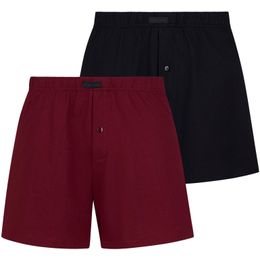 Weiter Boxer Bruno Banani "Loose Fit", Jungen, Gr. S, rot (protweinrot), Obermaterial: 100% Baumwolle, k&ouml;rpernah, Unterhosen, mit Knopfleiste