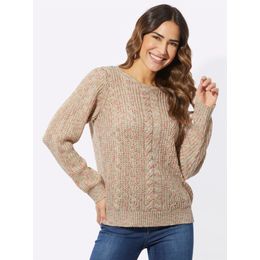 Rundhalspullover Classic Basics "Pullover", Damen, Gr. 38, beige, 100% Polyacryl, unifarben, Pullover Rundhalspullover