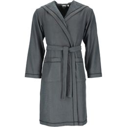 Unisex-Bademantel Esprit "Modern Life, ideal f&uuml;r Sauna & Spa, Hotelbademantel, Morgenmantel" Gr. XS, grau (anthrazit), L:109cm, Wirkfrottier, Hausm&auml;ntel, Bunte Ziern&auml;hte
