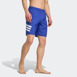 Badeshorts adidas Performance "ICON 3S SH 8IN", Damen, Gr. M, N-Gr, wei&szlig; (semi lucid blau, wei&szlig;), Obermaterial: 100% Polyester, Badehosen Badeshorts