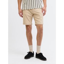 Jack & Jones Chinoshorts JACK & JONES "JPSTFURY JJSHORTS ANA SN", Herren, Gr. L, N-Gr, beige (dune), Web, Obermaterial: 98% Baumwolle, 2% Elasthan, unifarben, regular fit kniefrei, Hosen Chinoshorts, mit Taschen