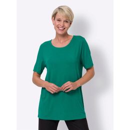 Longshirt Classic Basics "Longshirt", Damen, Gr. 38, gr&uuml;n, 95% Viskose, 5% Elasthan, unifarben, Rundhals, Shirts Longshirt