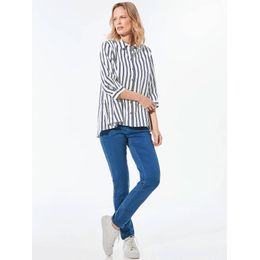 GOLDNER Bluse Damen Gr&ouml;&szlig;e XL blau / wei&szlig;