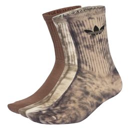 adidas originals Socks 'Tie Dye Crew 3 Pairs' female Beige, Brown, Black size 31-33