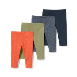 Tchibo - 4 Baby-und-Kleinkinder-Leggings in 3/4-L&auml;nge - Herren - Gr. 134/140 - dunkelblau/gepunktet