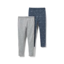 Tchibo - 2 Kinder-Glitzer-Leggings - M&auml;dchen - Gr. 98/104 - blau