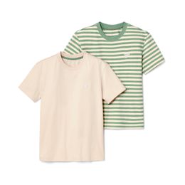 Tchibo - 2 Kinder-T-Shirts - Gr. 158/164 - beige/gestreift
