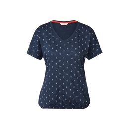 Tchibo - Kurzarmshirt - Damen - Gr. M - dunkelblau/print