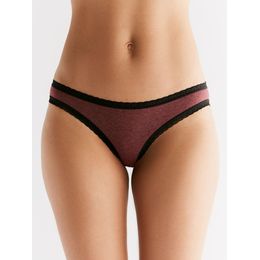 Albero Natur Panty 'Damen Bio Baumwoll Slip mit Spitze' female Brown size L