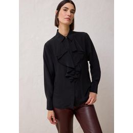 bonprix Bluse mit Seide, schwarz