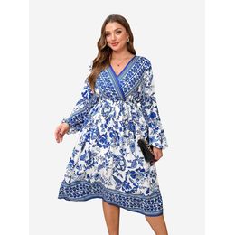 Cupshe Kleid Damen Gr&ouml;&szlig;e 44 blau Winterkleid