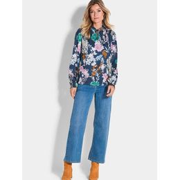 GOLDNER Bluse Damen Gr&ouml;&szlig;e S dunkelblau / mischfarben