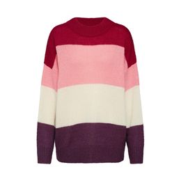 EDITED Pullover 'Ulani' Damen Gr&ouml;&szlig;e L aubergine / rosa / rot / wei&szlig;