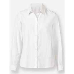 sheego Gro&szlig;e Gr&ouml;&szlig;en Langarm-Bluse im Baumwoll-Polyester-Mix, ecru, Gr&ouml;&szlig;e 52 - Damen