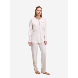 Goldenbay Pyjama 'Valerian' Damen Gr&ouml;&szlig;e L offwhite Winterkleid