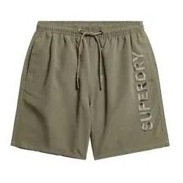 Superdry f&uuml;r Herren. M3010227A Premium gr&uuml;ner bestickter Badeanzug (S), Strandbekleidung, Recyceltes Polyester, Nachhaltig