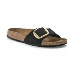 Birkenstock f&uuml;r Damen. 1023373 Madrid Big Buckle Ledersandalen schwarz (36), Wohnung, Keine, L&auml;ssig