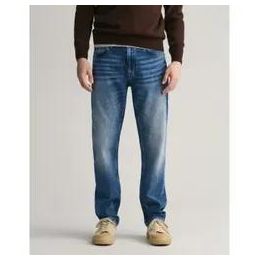 Gant f&uuml;r Herren. 1000260 Blaue Slim Fit Jeans (38/32), L&auml;ssig, Baumwolle, Denim