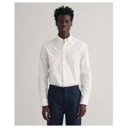 Gant f&uuml;r Herren. 3000300 Pinpoint Oxford Regular Fit Hemd wei&szlig; (XXL), L&auml;ssig, Baumwolle, Langarm