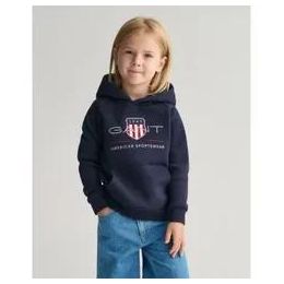 Gant Unisex f&uuml;r Kinder. 806784 Archiv Shield Kinder Hoodie navy (5/6a&ntilde;os= 110/116cm), L&auml;ssig, Baumwolle, Langarm, Kinderbekleidung