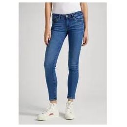 Pepe Jeans f&uuml;r Damen. PL204583XW6 Blaue Skinny-Jeans mit niedriger Leibh&ouml;he (28/30), L&auml;ssig, Baumwolle, Denim