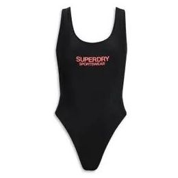 Superdry f&uuml;r Damen. W3010385A Stretch Badeanzug mit tiefem R&uuml;ckenausschnitt schwarz (S), Strandbekleidung, Recyceltes Polyester, Nachhaltig