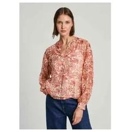 Pepe Jeans f&uuml;r Damen. PL304951 Poemy Bluse wei&szlig; ecru, rosa (XL), Rot, L&auml;ssig, Polyester, Langarm