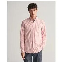 Gant f&uuml;r Herren. 3240060 Regular Fit Hemd aus Leinen und Baumwolle mit rosa Streifen (S), L&auml;ssig, Langarm