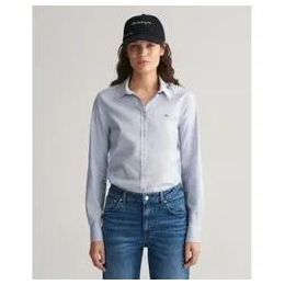 Gant f&uuml;r Damen. 4300141 Slim Fit Stretch Oxford Hemd blau (38), L&auml;ssig, Baumwolle, Langarm