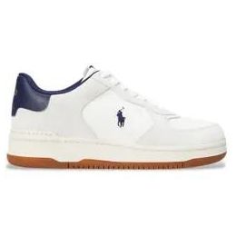 Polo Ralph Lauren f&uuml;r Herren. 809971482001 Masters Court Sneakers aus Leder mit wei&szlig;em Wildleder (43), Wohnung, Schn&uuml;rsenkel, L&auml;ssig