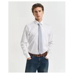 Gant f&uuml;r Herren. 3230300 Slim Fit Hemd aus wei&szlig;em Satin (L), L&auml;ssig, Party, Baumwolle, Klassisch, Langarm