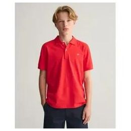 Gant Unisex f&uuml;r Kinder. 902553 Shield Piqu&eacute;-Poloshirt rot (16a&ntilde;os= 176cm), L&auml;ssig, Baumwolle, Kurzarm, Kinderbekleidung