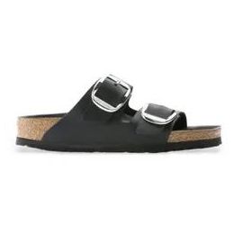 Birkenstock f&uuml;r Damen. 1011075 Sandalen Arizona Gro&szlig;e Schnalle Natural schwarz (37), Leder, Wohnung, 1 bis 3 cm, Keine, L&auml;ssig