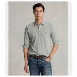 Polo Ralph Lauren f&uuml;r Herren. 710654408019 Ultraleichtes graues Piqu&eacute;-Hemd (S), L&auml;ssig, Baumwolle, Langarm