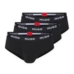 Hugo f&uuml;r Herren. 50469763 3er-Pack elastische Baumwollslips Logo schwarz (M), Heimtextilien, Baumwolle