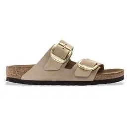 Birkenstock f&uuml;r Damen. 1024064 Arizona Gro&szlig;e Schnalle Lenb Leder Sandalen beige (37), Wohnung, Keine, L&auml;ssig