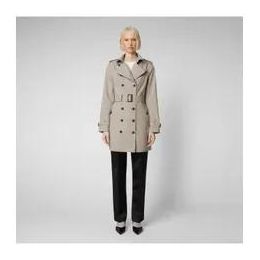 Save the Duck f&uuml;r Damen. D43090W-GRIN20 Beigefarbener taillierter Trenchcoat (M), L&auml;ssig, Recyceltes Polyester, Nachhaltig