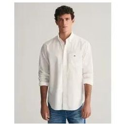 Gant f&uuml;r Herren. 3000100 Hemd Regular Fit Popeline wei&szlig; (S), L&auml;ssig, Baumwolle, Langarm