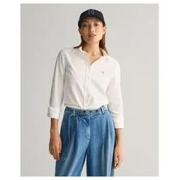 Gant f&uuml;r Damen. 4300141 Oxford Slim Fit Stretch Hemd wei&szlig; (38), Baumwolle, Langarm