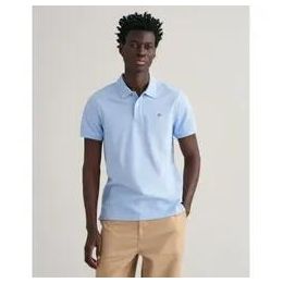 Gant f&uuml;r Herren. 2210 Piqu&eacute;-Poloshirt Regular Fit Shield blau (L), L&auml;ssig, Baumwolle, Klassisch, Kurzarm